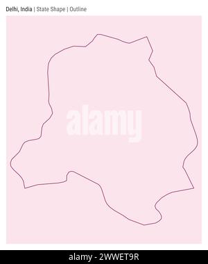 Delhi map of Indian state. Delhi map vector illustration. Delhi vector ...