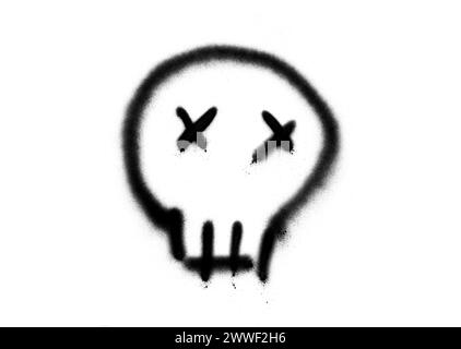 Spray paint illustration. Dead skull in graffiti art style Stock Photo ...