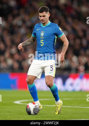 Brazil’s Bruno Guimaraes during an international match at the Emirates ...