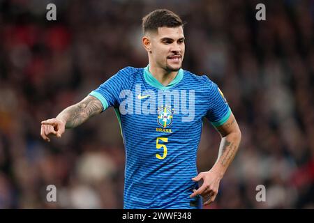 Brazil’s Bruno Guimaraes during an international match at the Emirates ...