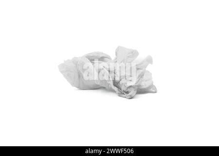 Crumpled tissue paper. Used screwed paper tissue isolated on white ...