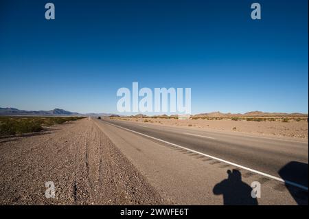 Highway 95 south of Las Vegas, near Boulder City, in the Nevada desert ...