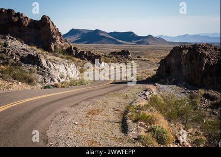 Historic Route 66 winds along Highway 10 in Arizona, USA Stock Photo ...