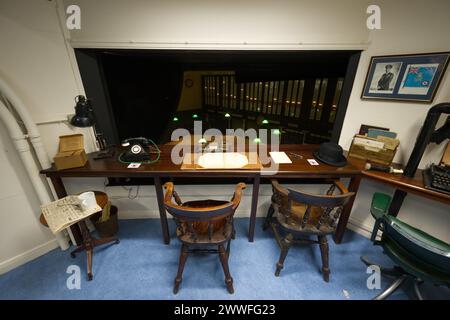 Control room overlooking the Operations room at the Battle of Britain ...