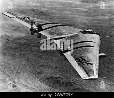 The YB-49, a jet-powered flying wing designed by Northrop, showing its ...