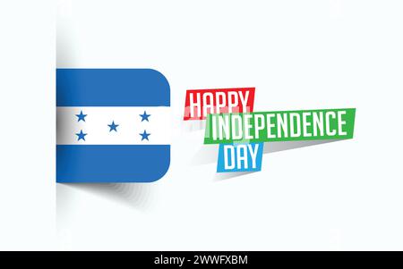 Happy Honduras independence day Banner and Background Set Stock Vector ...