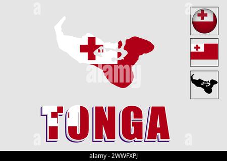 Tonga flag and map in a vector graphic Stock Vector Image & Art - Alamy