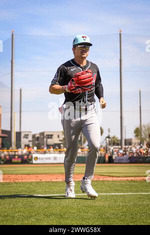 Arizona Diamondbacks' Corbin Carroll, right, celebrates his home run ...