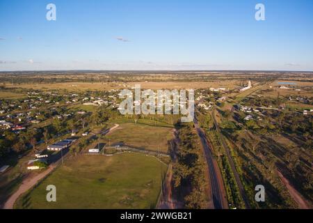 Aerial of Wallumbilla a rural town and locality in the Maranoa Region ...