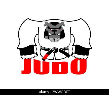 Dog in judo kimono. Karate bulldog mascot. Angry sport animal Stock ...