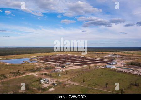 Aerial of cattle Wambo Feedlot near Dalby Queensland Australia Stock ...