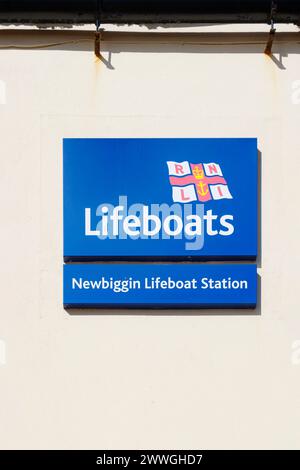 RNLI lifeboat rescue station Newbiggin by Sea, Northumberland, England ...