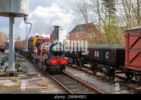 A Furness Railway No. 20 steam engine and carriages at the recreation ...