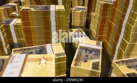 Zimbabwe money Zimbabwean dollars money pack 3d illustration. 100 ZWL ...