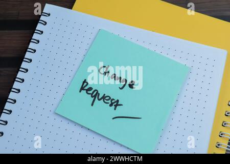 Concept of Change Request write on sticky notes isolated on Wooden ...