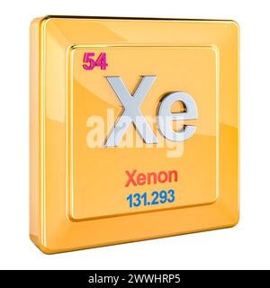 Xenon Xe chemical element. Xenon Sign with atomic number. Chemical 54 ...