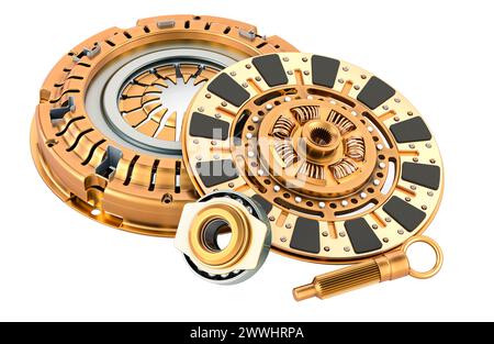 Car Clutch, parts and structure. rendering isolated on white background ...