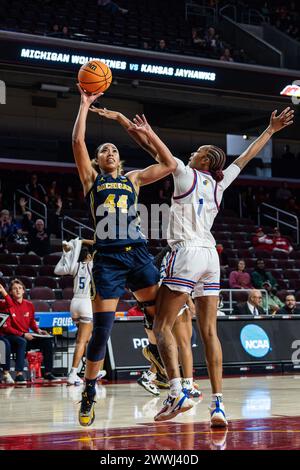 Kansas center Taiyanna Jackson during an NCAA college basketball game ...