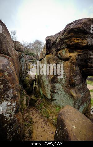 Ancient Sandstone rock formations at Tunbridge Wells Rusthall Common ...
