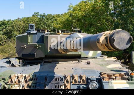 Modern German Leopard 2A4 tank camouflaged turret equipped with fog ...
