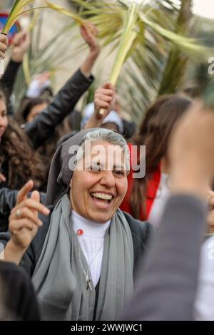 Jerusalem, Israel. 24th Mars, 2024. Nuns are marching at the Catholic ...