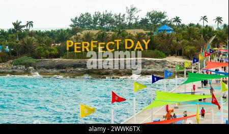 COCO CAY, BAHAMAS - February 1, 2024: Coco Cay is a port located in the ...