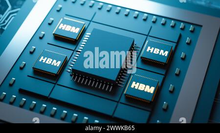 High bandwidth Memory called HBM concepts backgrounds. 3d rendering ...