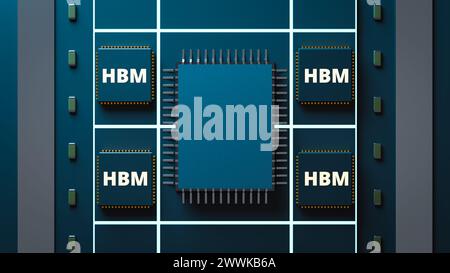 High bandwidth Memory called HBM concepts backgrounds. 3d rendering Stock Photo - Alamy
