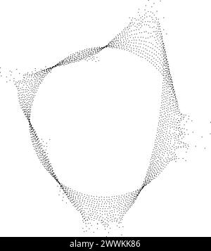 White dotted wavy lines with dissolve effect. Stipple disintegrating ...