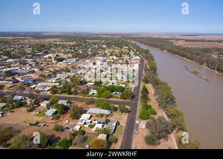 Aerial of the Balonne River at St George Queensland Australia Stock ...