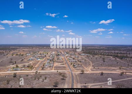 Aerial of the remote community of Goodooga Northern New South Wales ...