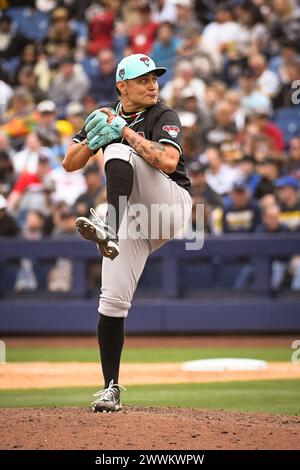 Arizona Diamondbacks pitcher Gerardo Gutierrez throws against the Los ...