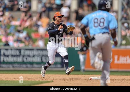 Detroit Tigers second baseman Zach McKinstry during a baseball game ...