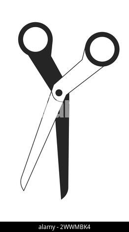 Open sharp scissors 2D linear cartoon object Stock Vector Image & Art ...