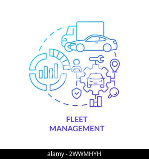 Fleet management blue gradient concept icons Stock Vector Image & Art ...