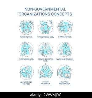 Non-governmental organizations soft blue concept icons Stock Vector Image & Art - Alamy
