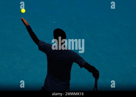 Silhouette of Novak Djokovic (SRB) at the Australian Open 2024 at ...