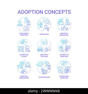 Adoption blue gradient concept icons Stock Vector Image & Art - Alamy