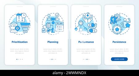Time management prioritization onboarding mobile app screen Stock ...