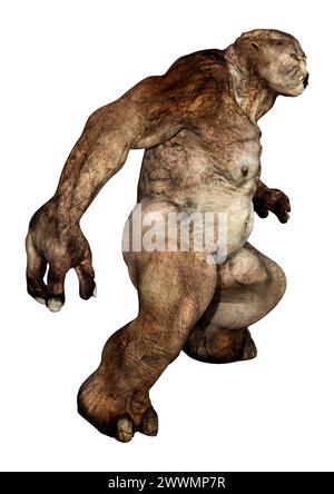3D rendering of a fairy tale troll isolated on white background Stock ...