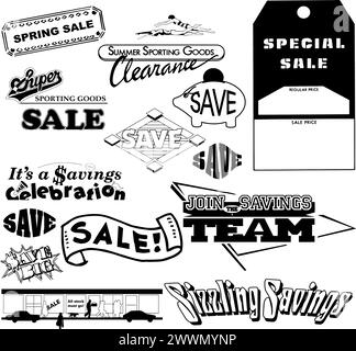 Sales labels icons set, marketing vector pictograms collection Stock ...