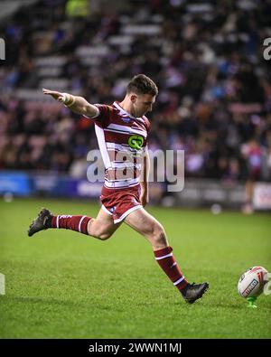 Wigan, England - 22nd March 2024 Junior Nsemba makes break. Rugby ...