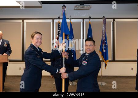 Col. Elizabeth Paget, 310th Operations Group commander, passes the 6th ...