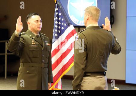 Col. Keith Hill, 110th Aviation Brigade commander, speaks during Bryce ...