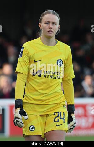 Hannah Hampton (1 Chelsea) in action during the Barclays Womens Super ...
