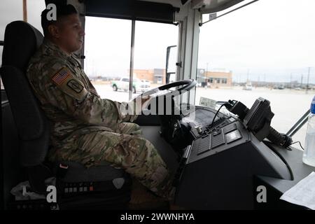 Sgt. 1st Class Robert Flores, operations NCO and shuttle bus driver ...