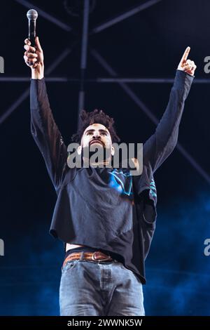 Kyle Harvey, a musical artist and rapper, performs during the Hansen ...