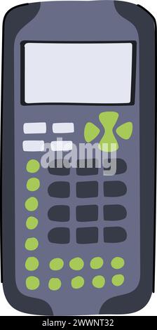 calculate graphing calculator cartoon vector illustration Stock Vector ...