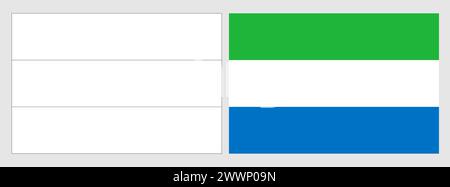 Sierra Leone National flag Coloring Book pages for Education and ...