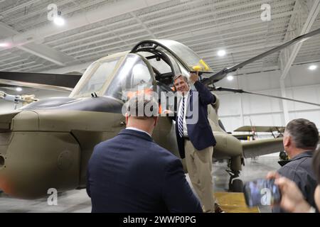 Representative Barry Moore of Alabama's 2nd District speaks with a ...